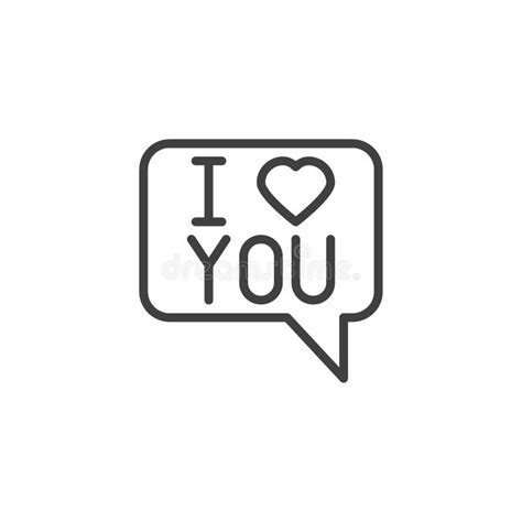 I Love You Message Line Icon Stock Vector Illustration Of Talk Simple 263217661