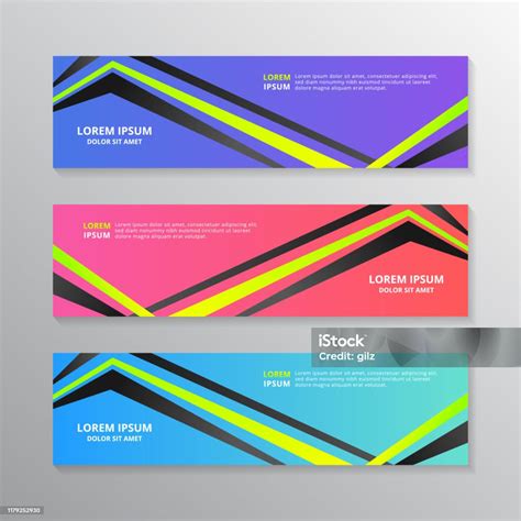 Business Banner Template Web Header Footer Background Modern Design In Gradient Color Style