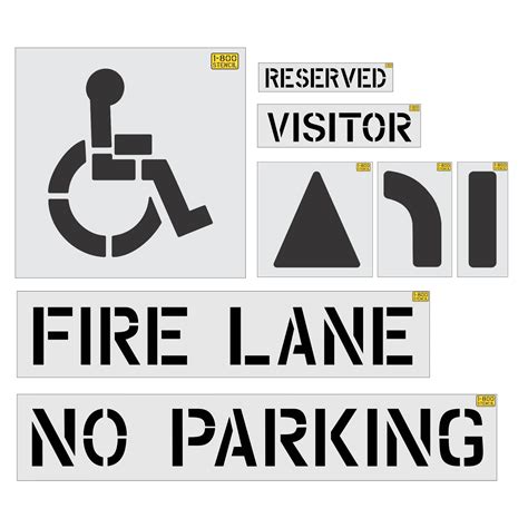 Starter Stencil Set For Parking Lot Pavement Markings 8 Piece Rae