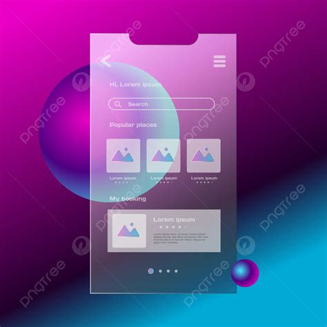 Gradient Glass Morphism Mobile Ui App Travel Template Vector Template Download On Pngtree