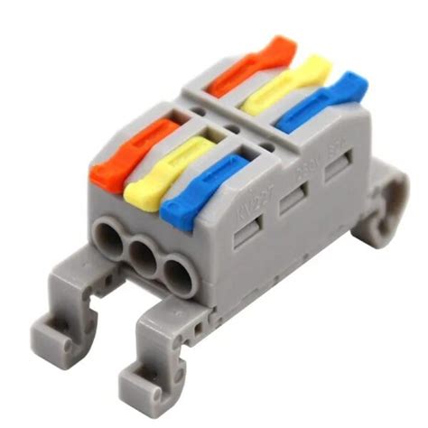 Din Rail Mini Quick Wire Cable Connectors 3×3 Universal Compact Conductor Spring Splicing Wiring