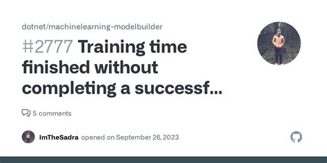 Training Time Finished Without Completing A Successful Trial Either No