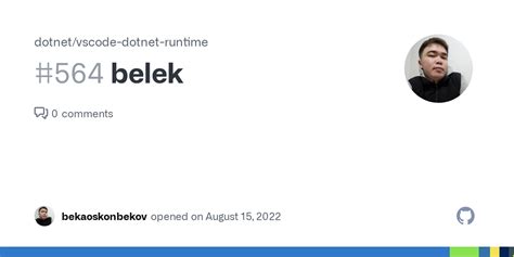 Belek · Issue 564 · Dotnetvscode Dotnet Runtime · Github