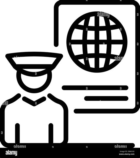Global Passport Control Icon Outline Style Stock Vector Image And Art