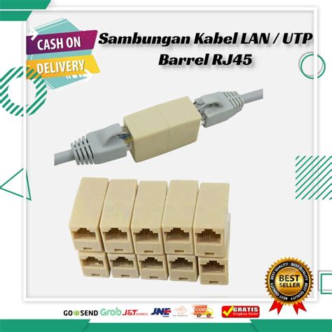 Konektor Barel Barrel Sambungan Kabel Internet Lan Ethernet Rj45 Ccat5e Cat6 1 Port Lazada