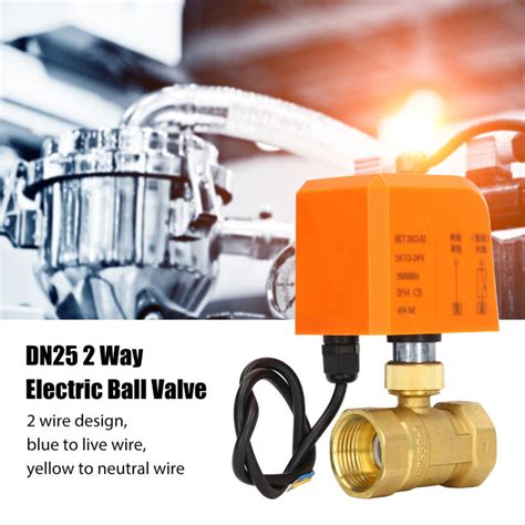 DN25 2 Way 2 Wire บอลวาลวไฟฟาปกตปดทองเหลองบอลวาลวสากล DC1224V Lazada co th