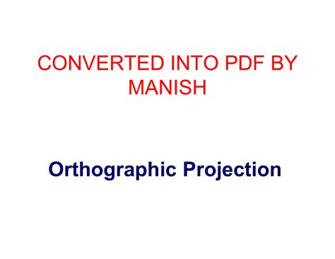 Orthographic Projection Pdf