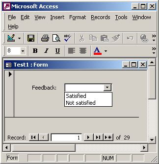 MS Access Populate A Combo Box With A List Of Values Not From A Query