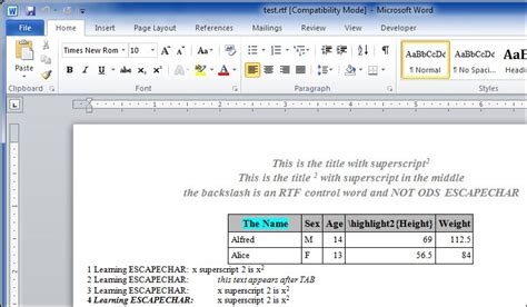 Solved Ods Rtf Inline Formatting Escapechar And Rtf Control Words Tab Sas Support