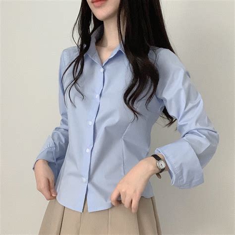 투게더위드미 당일 적당한 크롭 기장감 카라 슬림핏 구김 덜한 이너 허리 핀턱 긴팔 기본 봄여름 와이셔츠 남방 흰셔츠 화이트 소라 블랙 레이어드 셔츠맛집 출근 면접