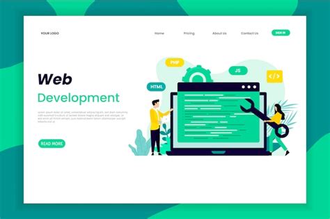 Premium Vector Web App Development Landing Page