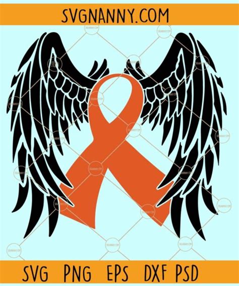 Multiple Sclerosis Svg Orange Awareness Ribbon Svg Multiple Sclerosis