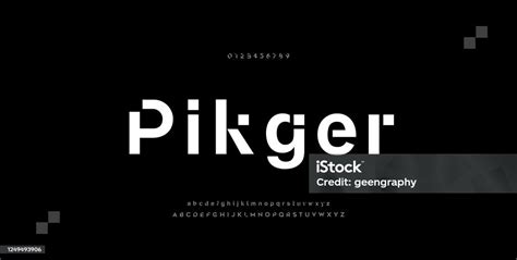 추상 적 최소한의 현대 알파벳 글꼴 타이포그래피 기술 전자 디지털 음악 미래 창조적 인 글꼴 벡터 일러스트레이션 컴퓨터 글자에