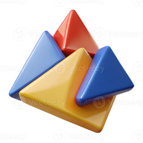 Abstract 3d Render Of Interlocking Triangles 54309686 Png