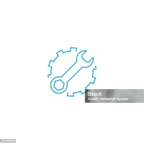 서비스 도구 평면 벡터 아이콘입니다 렌치 기호 로고 그림이 있는 톱니바퀴 고립 된 배경에 비즈니스 개념 간단한 평면 그림 공장 산업 건물에 대한 스톡 벡터 아트 및 기타