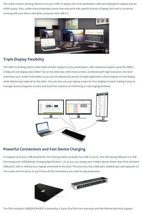 Startech Triple Monitor USB Docking Station HDMI DP Umart Com Au
