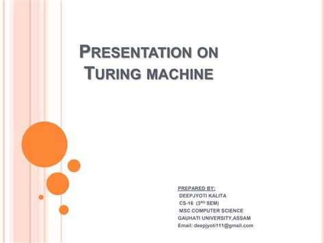 Turing Machine Theory Of Computation Pptx