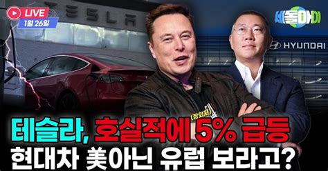 전기차주 전성시대 한번 더테슬라 이어 현대차도 ‘깜짝 실적 이종화의 세돌아이