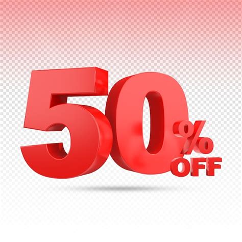 Premium Psd 3d Rendering Fifty Percent Off Template