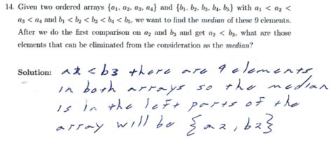 solved 14 given two ordered arrays {01 02 03 ta} and