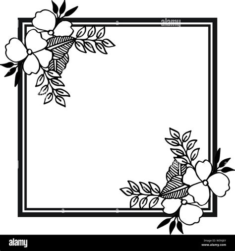 Beautiful Floral Border Pattern Frame Design Various Greeting Cards Vector Illustration Stock