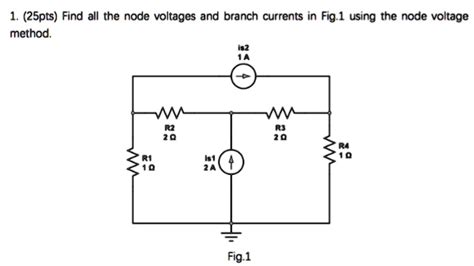 Solved Find All The Node Voltages And Branch Currents In Fig1 Using