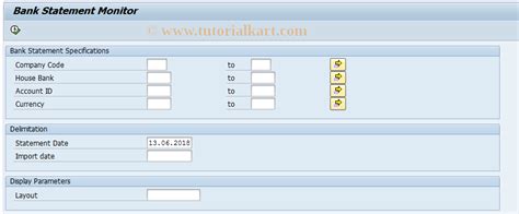 FTE BSM SAP Tcode Bank Statement Monitor