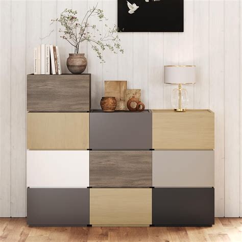 Stackable Storage Drawers Wooden Drawer Storage Organizer Modern Nightstands With Wooden