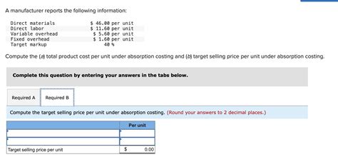 Solved Direct Materials Direct Labor Variable Overhead Fixed Chegg Com