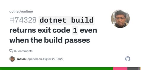 `dotnet Build` Returns Exit Code `1` Even When The Build Passes · Issue 74328 · Dotnetruntime