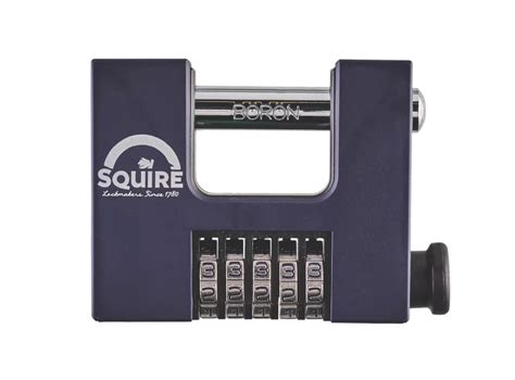 Squire Weatherproof Combination Block Padlock Bluechrome 85mm Screwfix