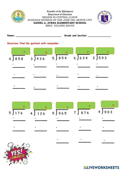 Long Division Worksheets 3 By 1 Digit Numbers With Remainder K5 Worksheets Library