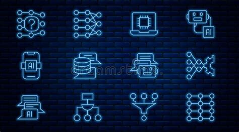 Set Line Neural Network Processor Cpu Server Data Artificial