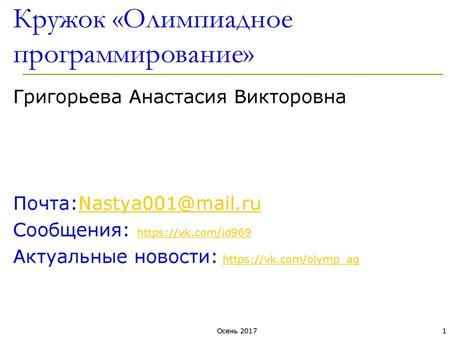Кружок «Олимпиадное программирование презентация онлайн
