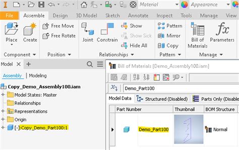 The Part Name Is Not Updated On The Inventors Bom When Part File Is The Part Name Is Not Updated On The Inventors Bom When Part File Is