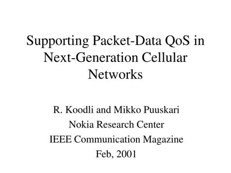 Ppt Supporting Packet Data Qos In Next Generation Cellular Networks Powerpoint Presentation