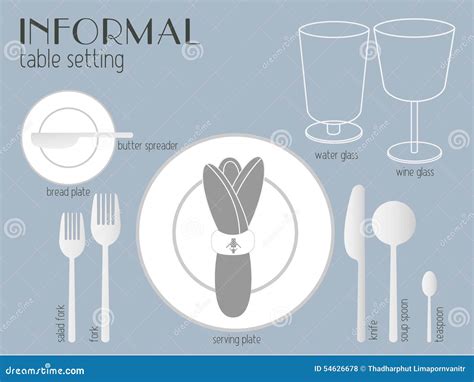 Informal Table Setting Stock Vector Image 54626678