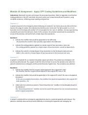 CPT Coding Guidelines Scenarios Modifier Applications Course Hero