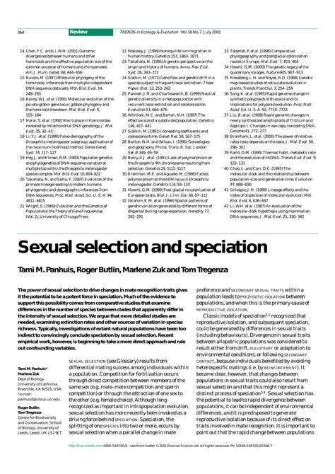 Sexual Selection And Speciation
