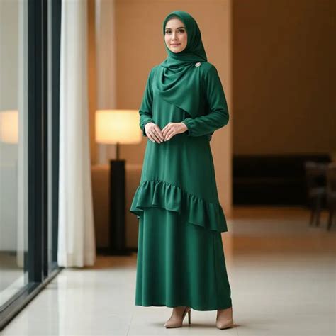 7 Model Gamis Potongan Dua Tingkat Untuk Lebaran 2026 Nyaman Dan