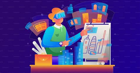 가상 현실 Vr을 활용한 건축 벡터 일러스트 레이 션입니다 벡터 Unsplash의 메타버스 이미지