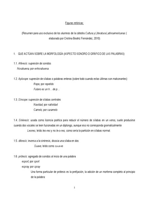 Figuras Retoricas Pdf Rima Metáfora