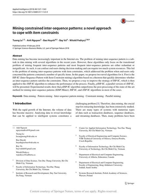 Mining Constrained Inter Sequence Patterns A Novel Approach To Cope With Item Constraints
