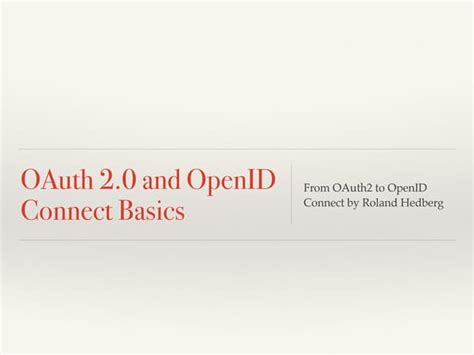 Cis14 Working With Oauth And Openid Connect Pdf