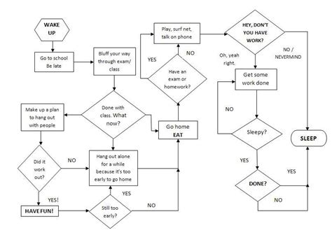 Daily Routine Flowchart Flowchart Examples Management Homework Edrawsoft Flowchart Example