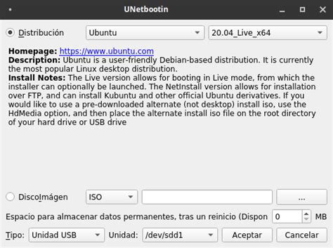 Crear un USB arrancable con Linux con Unetbootin Linux en Español