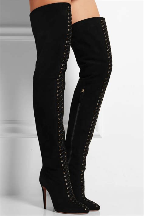 Womens Lace Up Knee High Boots At Jeff Gates Blog