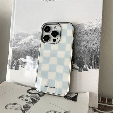 나인틴프라이데이 맥세이프 선택가능 ️ 하늘 체크 줄무늬 고양이 그립톡 에폭시 케이스 폰케이스 아이폰케이스 갤럭시케이스 핸드폰케이스 아이폰 16 15 14 13 미니 프로