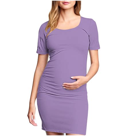 Gakvbuo Maternity Dress For Photoshoot Womens Short Sleeve Breast