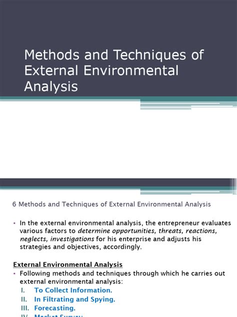 External Environmental Analysis Techniques Pdf Swot Analysis